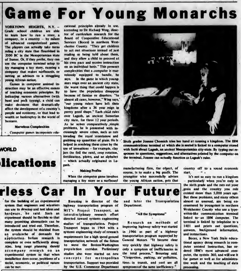 April 3, 1968: Students rule ancient cities in early educational video ...